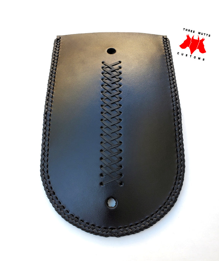 Softail Crossbones fender bib – Three Mutts Custom Leather