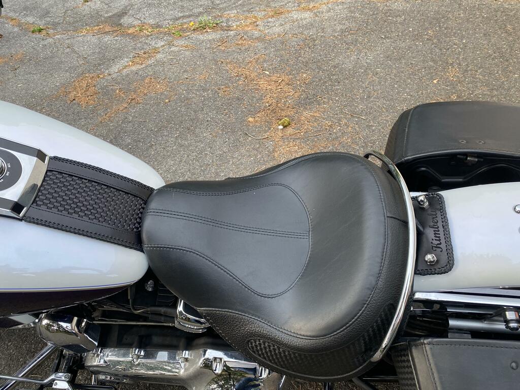 Basketweave inlay tank bib - 2008-2017 Softail Deluxe – Three Mutts ...