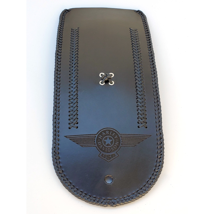 Applique lacing fender bib – Three Mutts Custom Leather