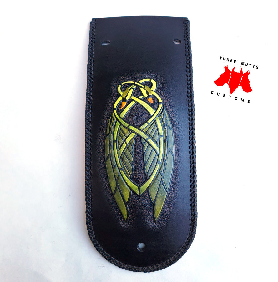 Softail fender bib - Swans - Ready to Ship! – Three Mutts Custom Leather