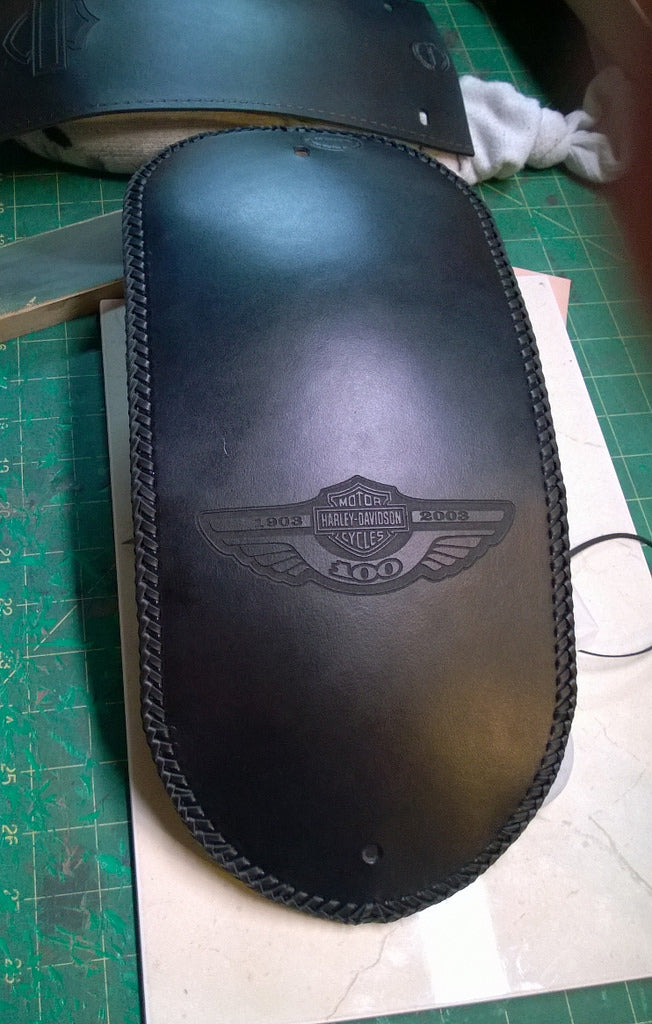 Laser Engraved Fender Bib – Three Mutts Custom Leather